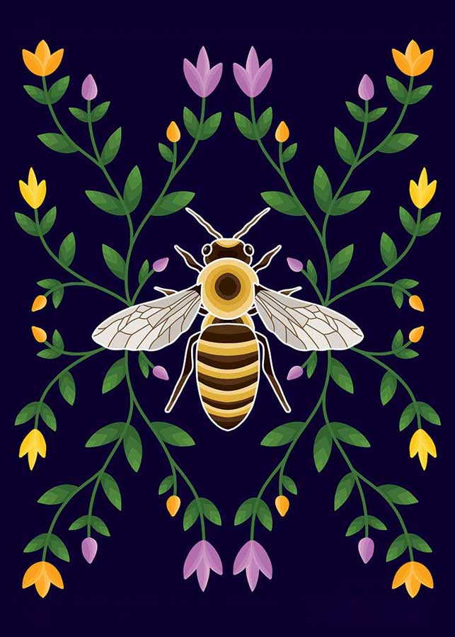 Bumblee Bee Magnet – Indigenous Collection