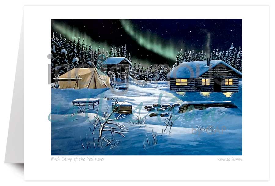 BushCamp of the Peel River 5 x 7 Art Card by artist Ronnie Simon ...