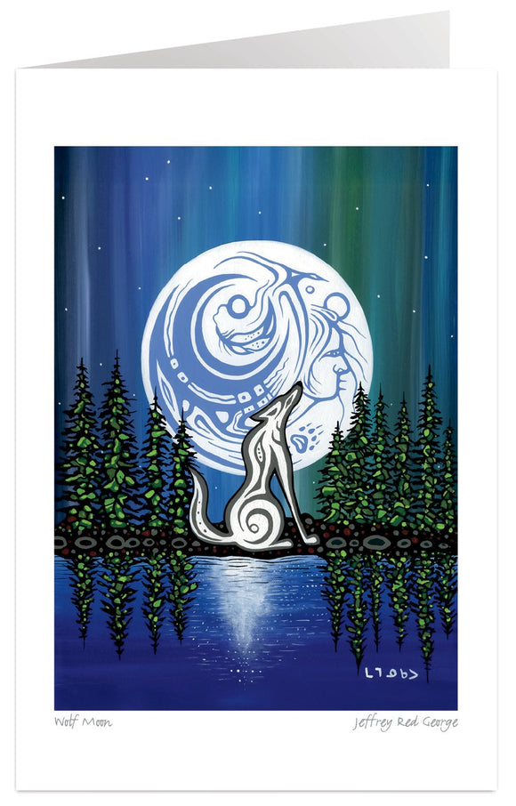 Wolf Moon by artist Jeffrey Red George – Indigenous Collection
