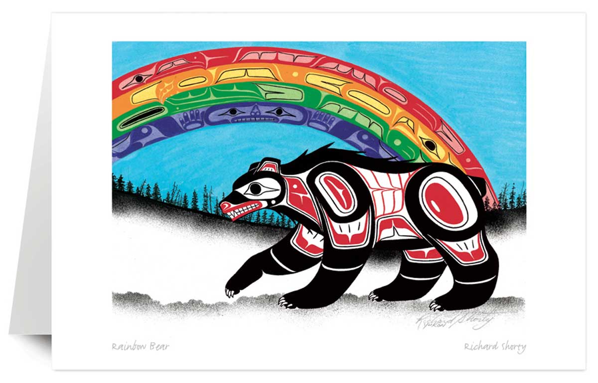 Rainbow Bear - 9" x 6" Art Card – Indigenous Collection