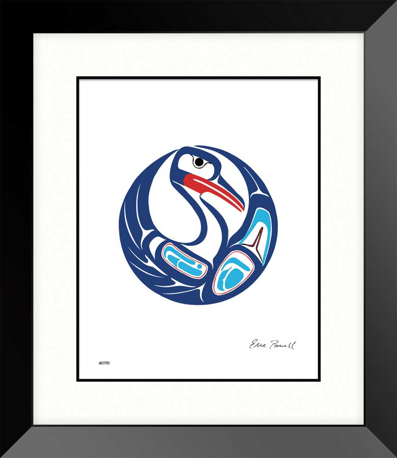 Crane Design I Framed Limited Edition – Indigenous Collection
